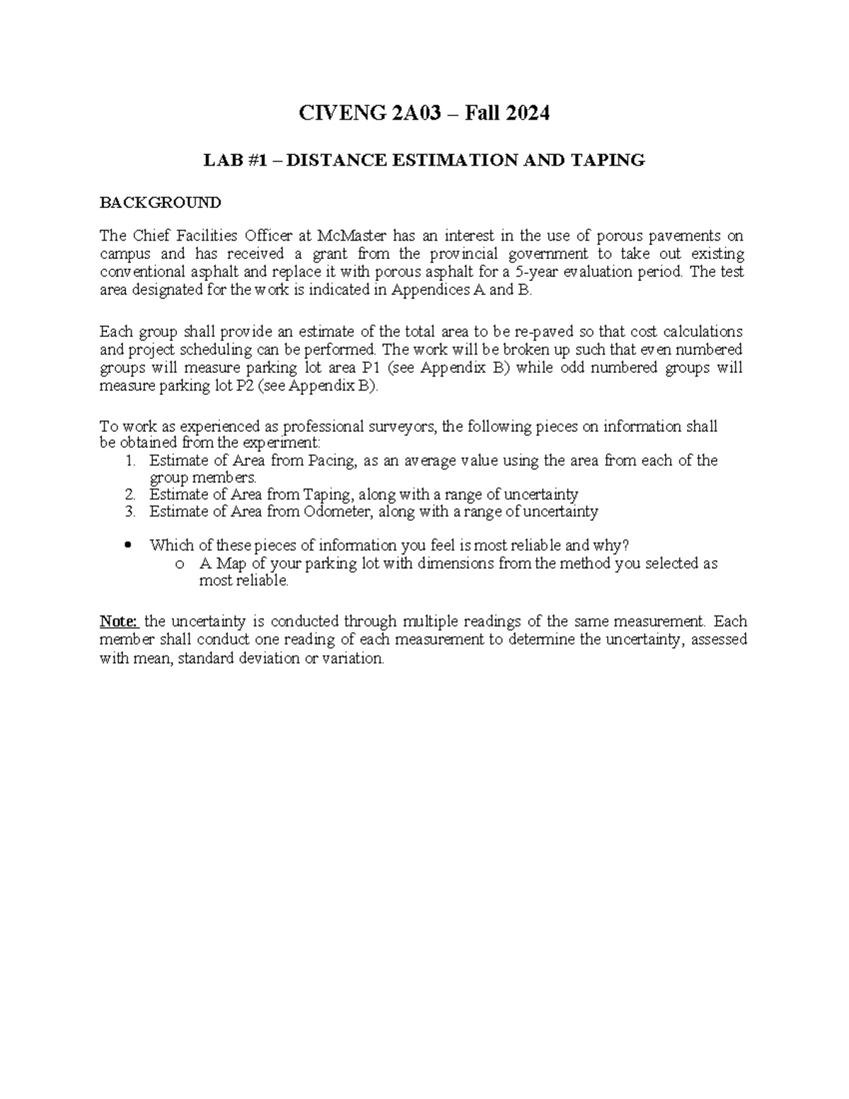 Civeng 2A03 Lab 1 Instruction - CIVENG 2A03 – Fall 2024 LAB #1 ...