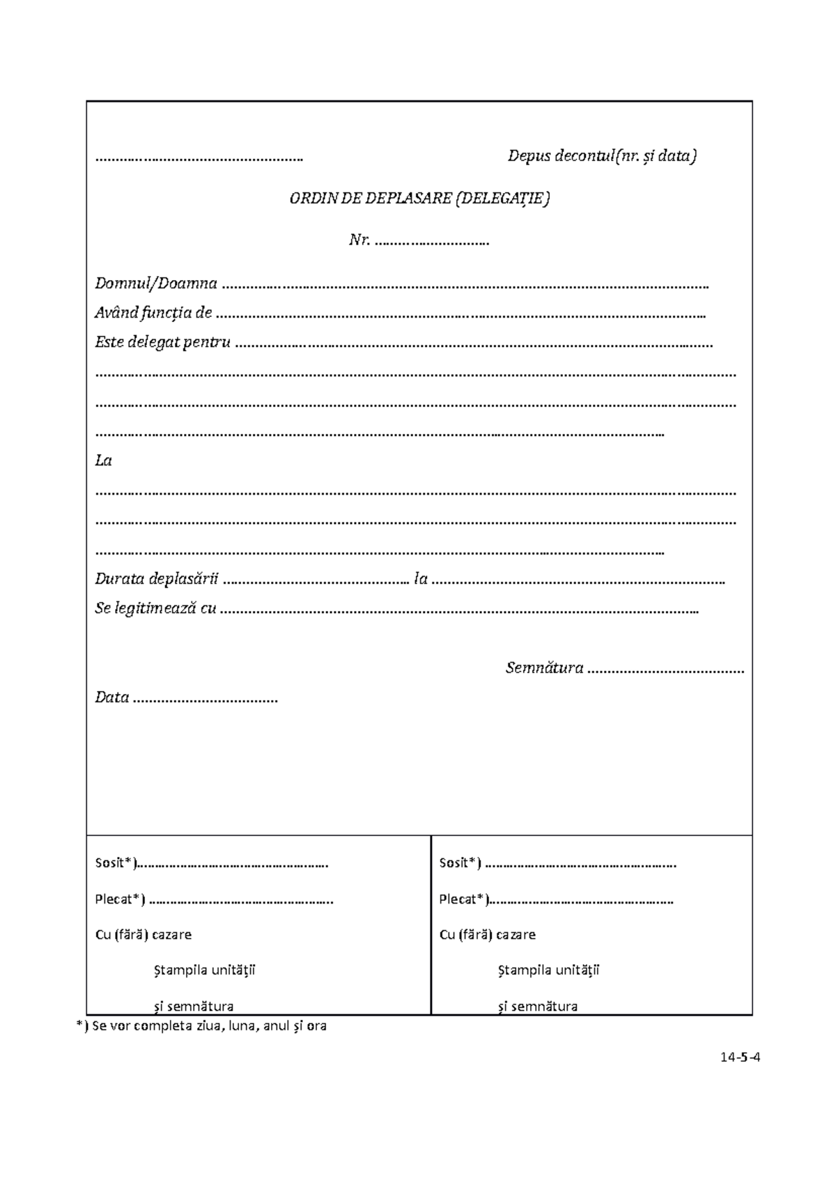 Model ordin deplasare 2020 ...