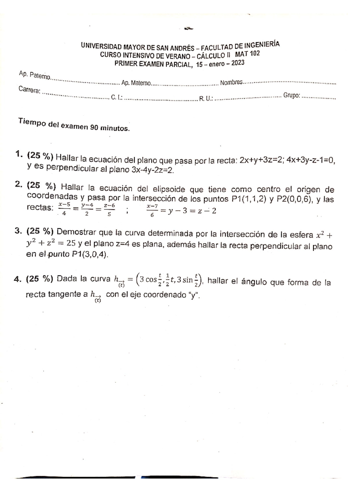 Solucionario 1P MAT-102 - Cálculo Ii - Studocu