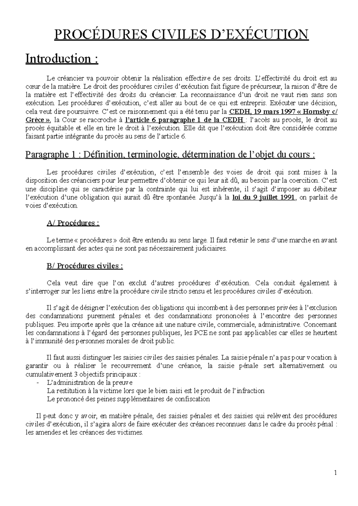 Procédures civiles exécution cours - PROCÉDURES CIVILES D’EXÉCUTION ...