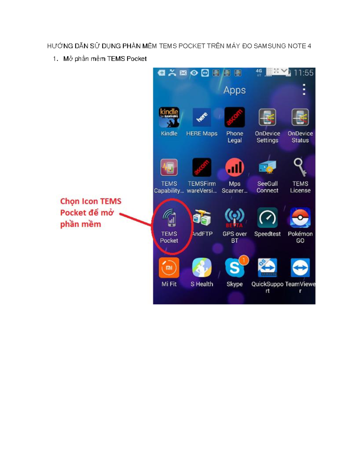 Tems Pocket Samsung Note4 - HƯỚNG DẪN SỬ DỤNG PHẦN MỀM TEMS POCKET TRÊN ...