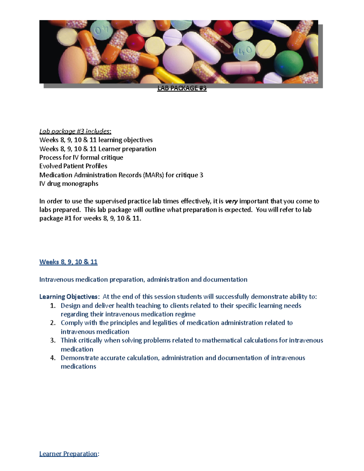 Lab package 3 2023 - this is the lab information required for critique ...