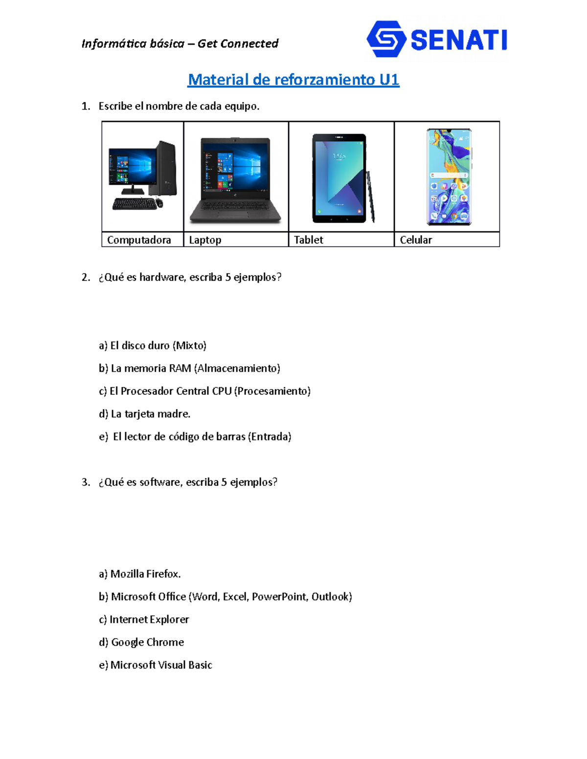 Tarea 1 de informatica resuelta - Informática básica – Get Connected ...