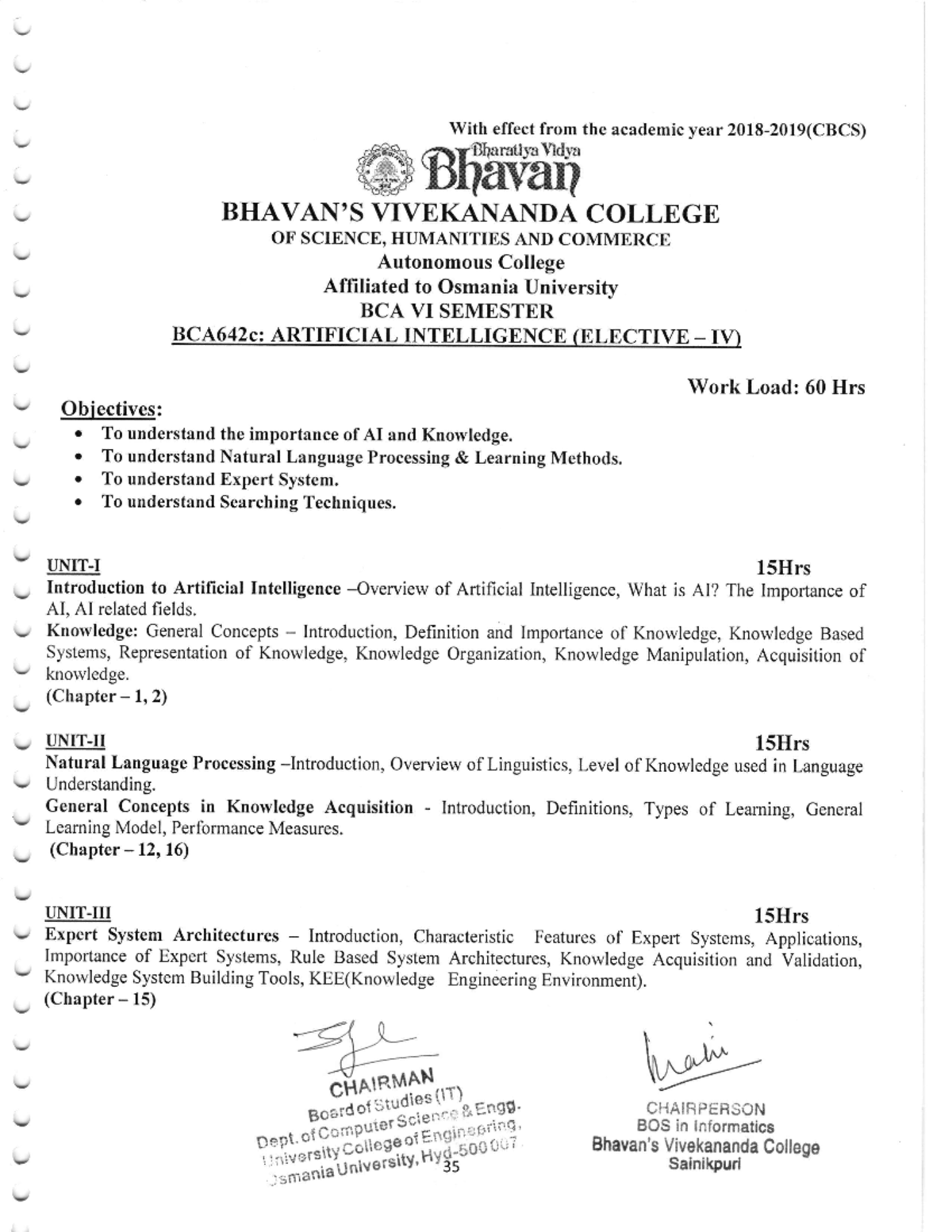 Artificial intelligence - Bachelor of computer application - Studocu