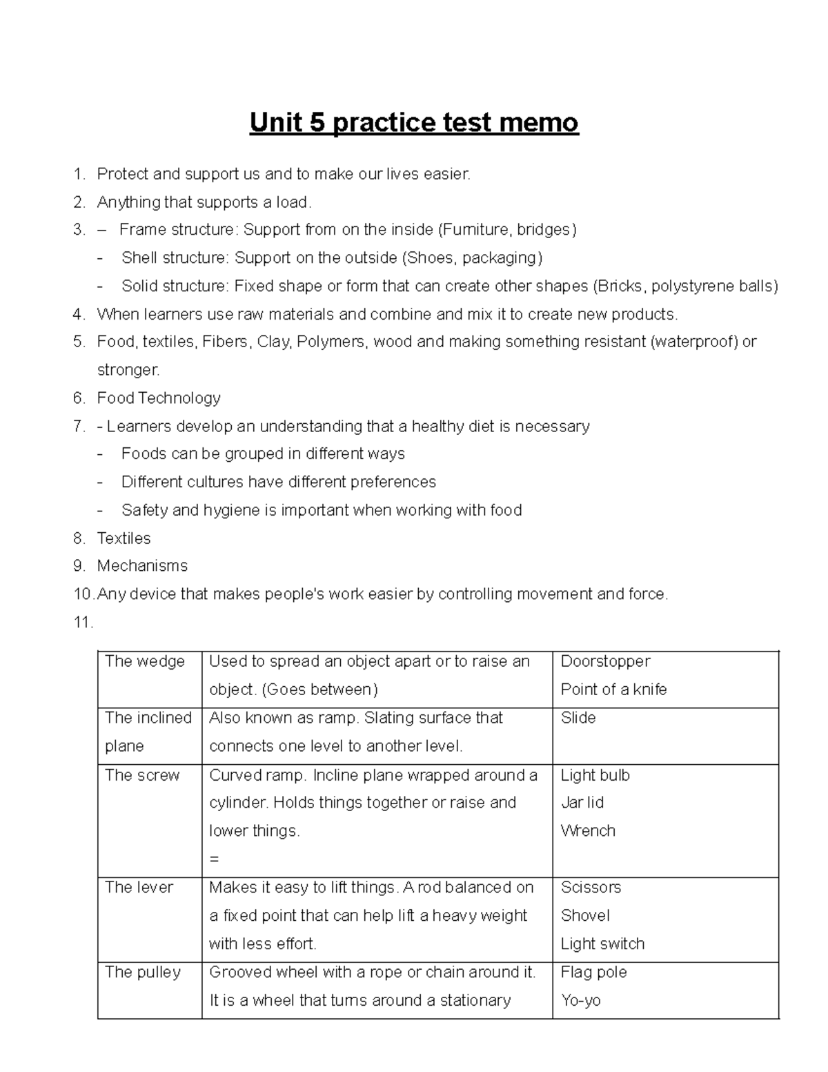 Unit 5 practice test memo - Unit 5 practice test memo Protect and ...