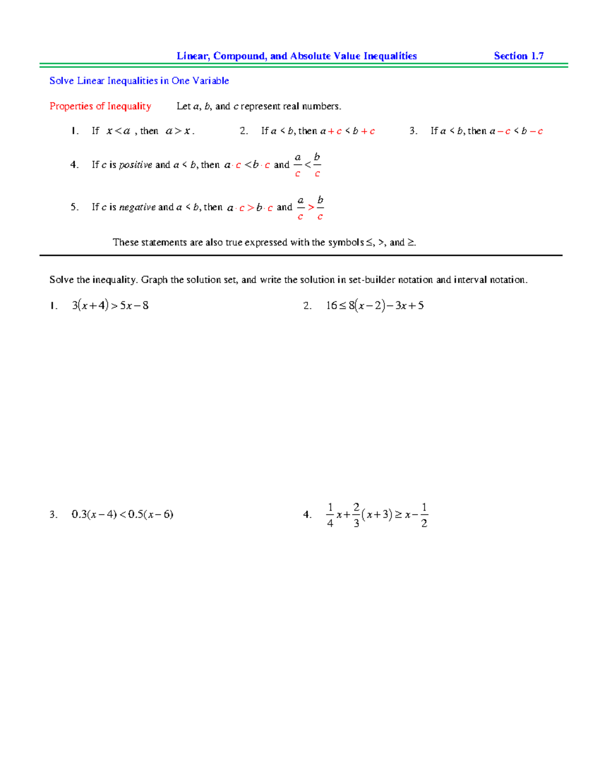 CAT LEC 1.7 Solutions - Used for lecture is good practice materials ...