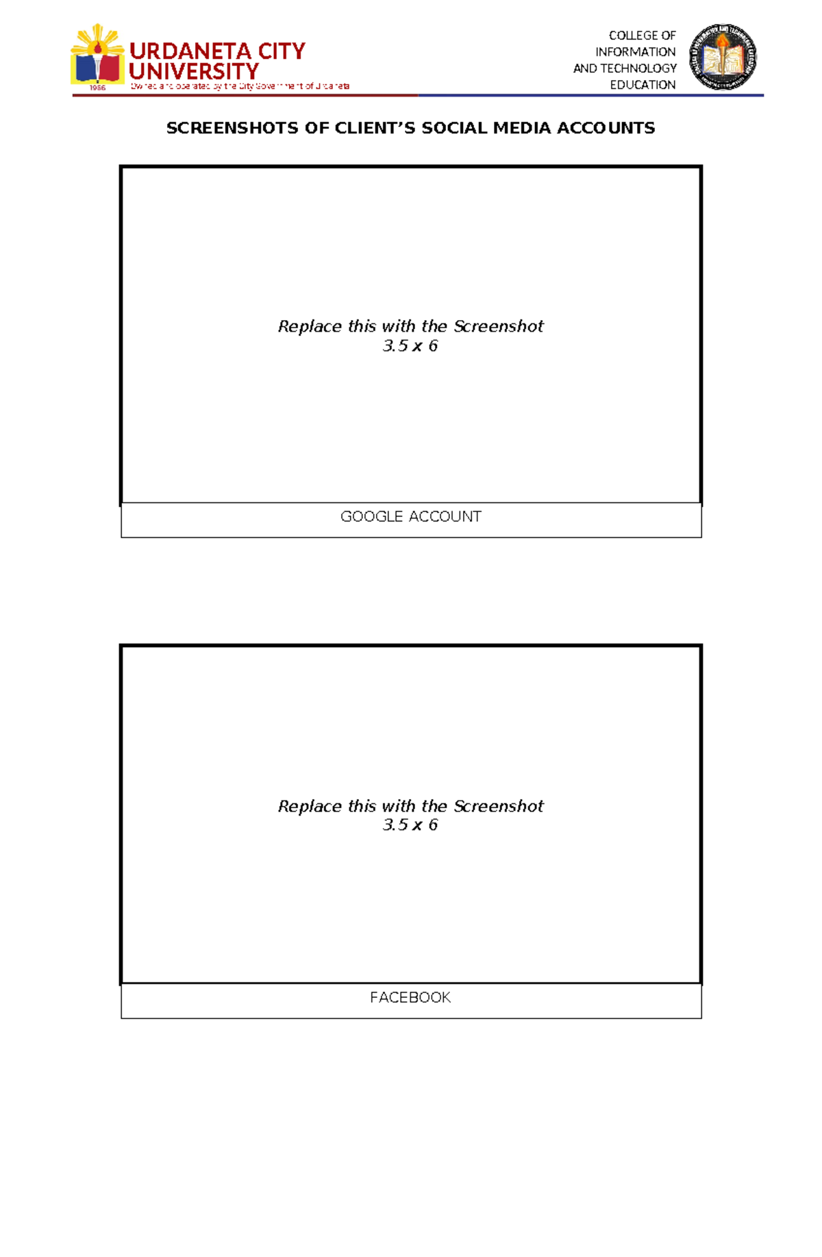 TASK-0- Social- Media- Accounts - Copy - COLLEGE OF INFORMATION AND ...