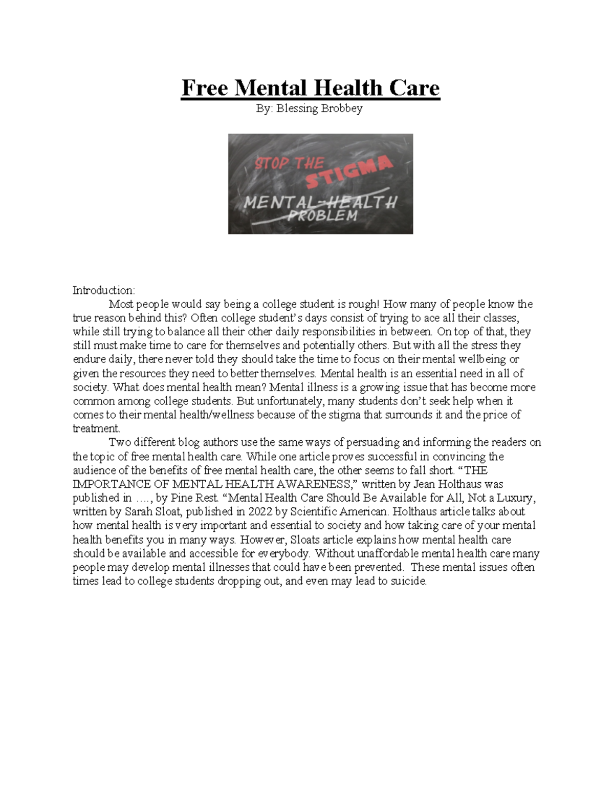 Microsoft Word - Free Mental Health Care Outline - Free Mental Health ...