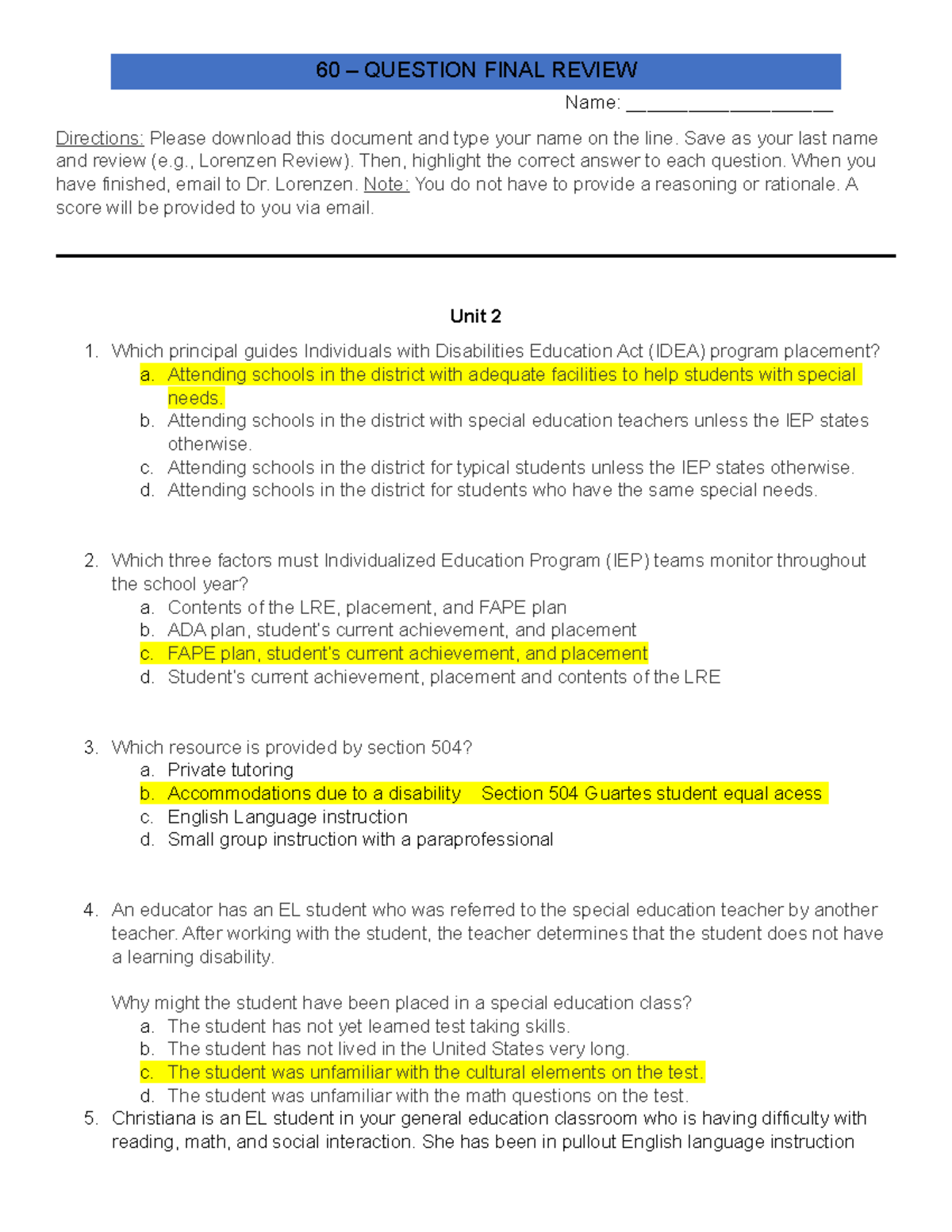 60- Question Independent Practice Test - Name ...