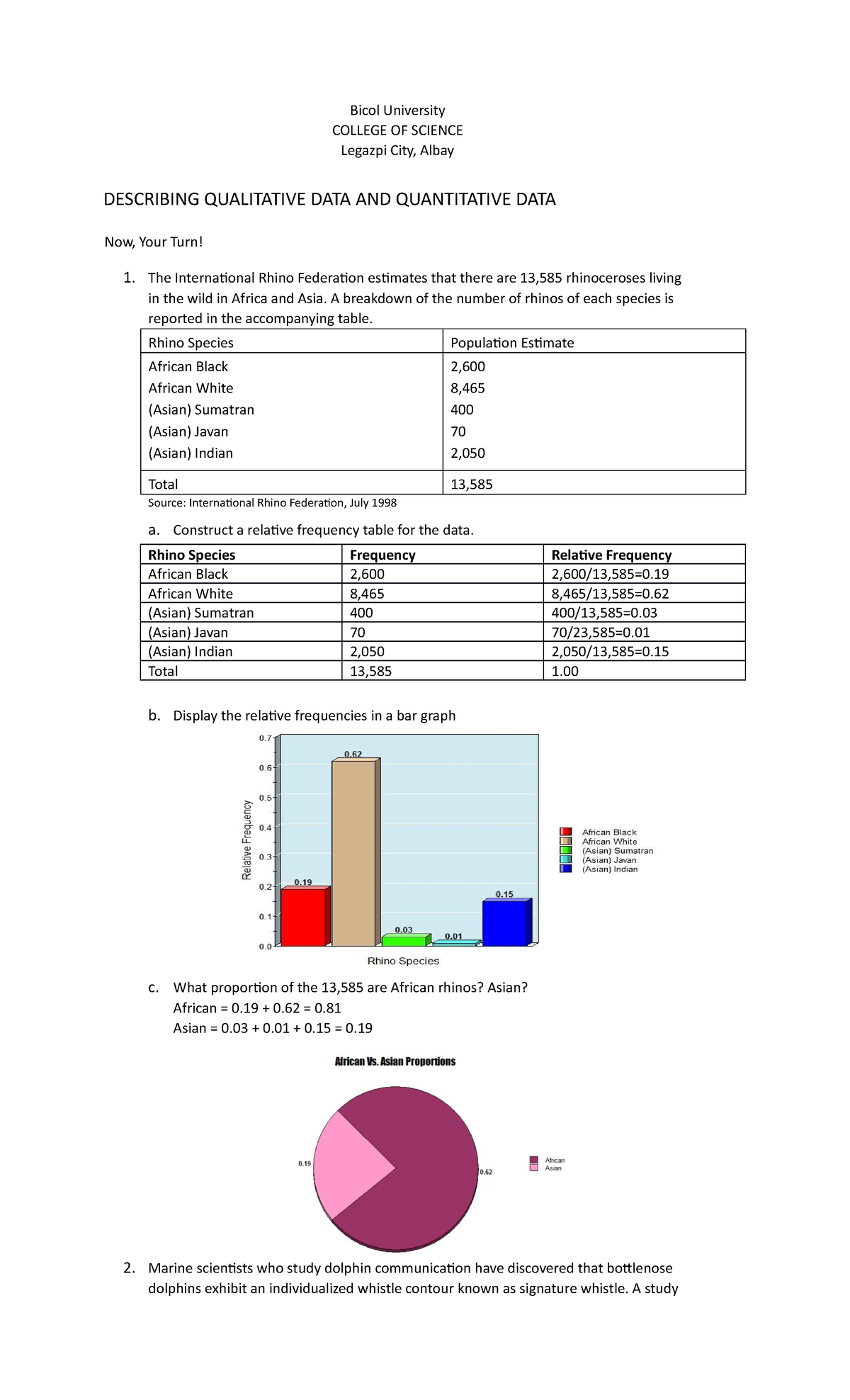 Describing Qualitative DATA AND Quantitative DATA Keana Marie N ...