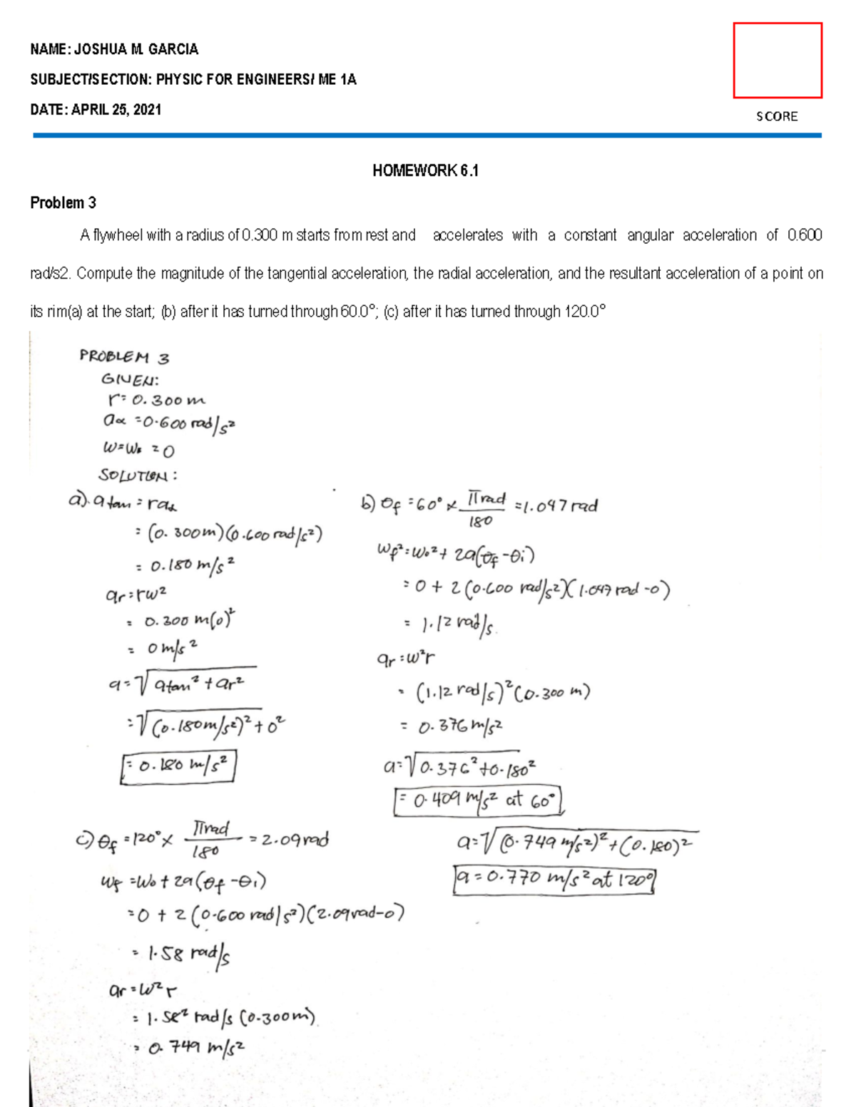 PHY1 ME1A Activity 6 - Physics For Engineers - PangSU - Studocu