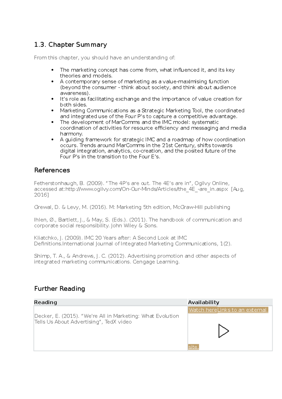 13 Chapter Summary Lecture Notes 1 Chapter Summary From This