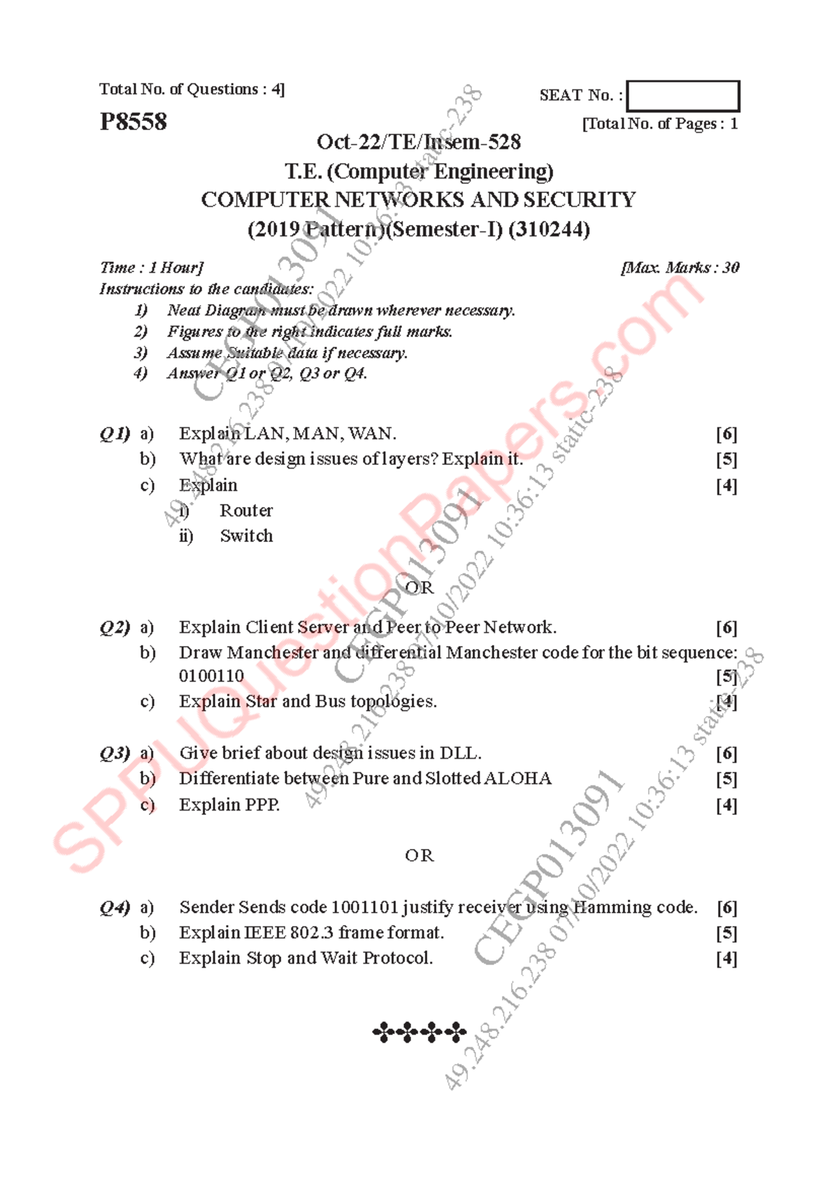 Be computer-engineering semester-5 2022 october computer-network-and-security-cns-pattern-2019 ...