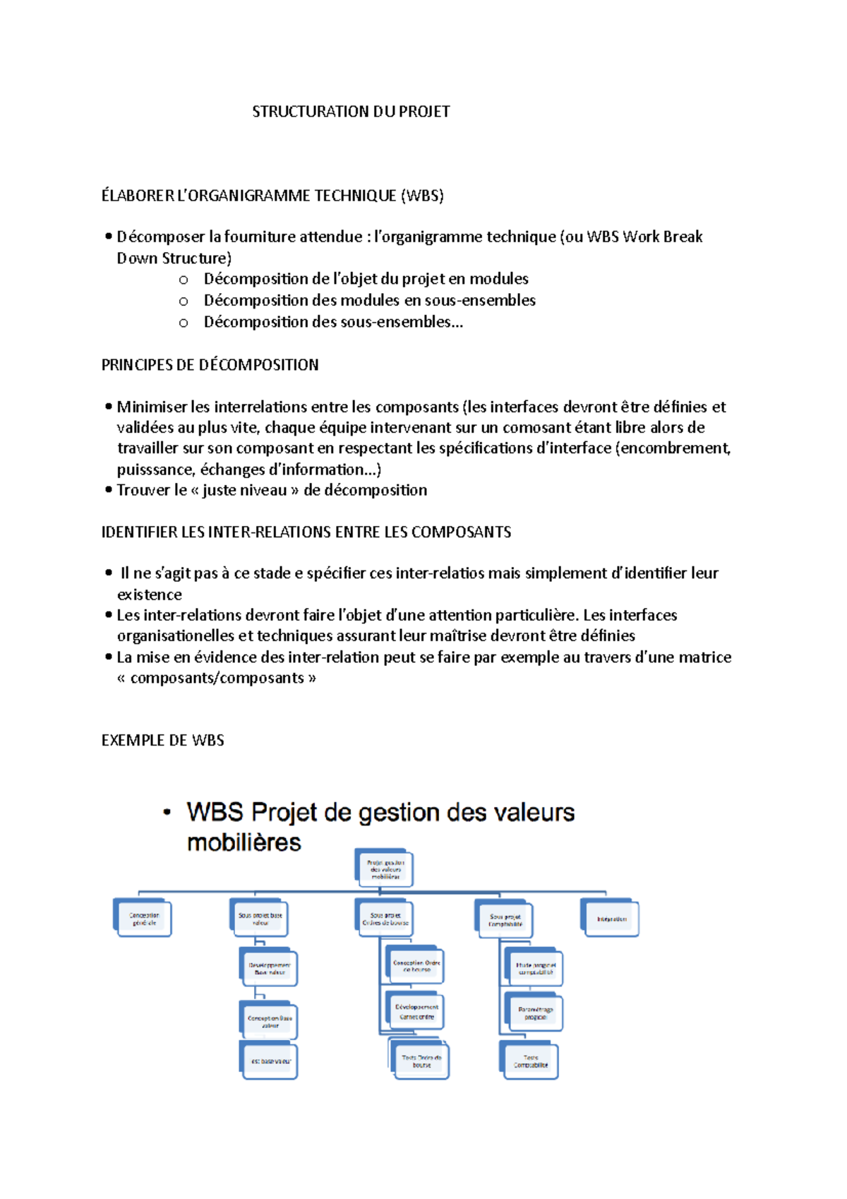 Structuration DU Projet - STRUCTURATION DU PROJET TECHNIQUE (WBS) la ...