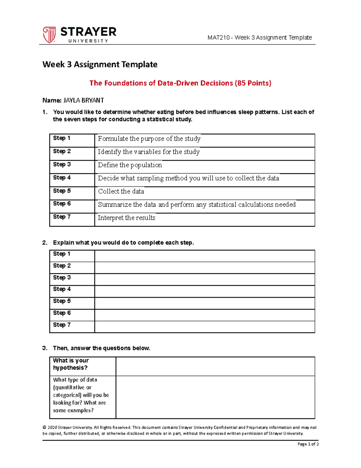 Cf MAT210 Week 3 Assignment Template - MAT210 - Week 3 Assignment Template Week 3 Assignment ...