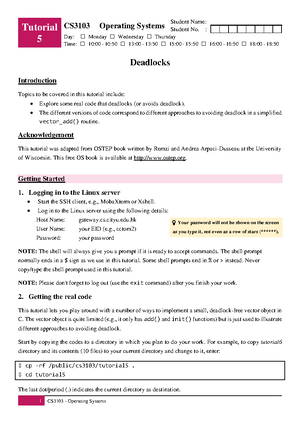 Operating Systems - CS3103 - CityU - Studocu