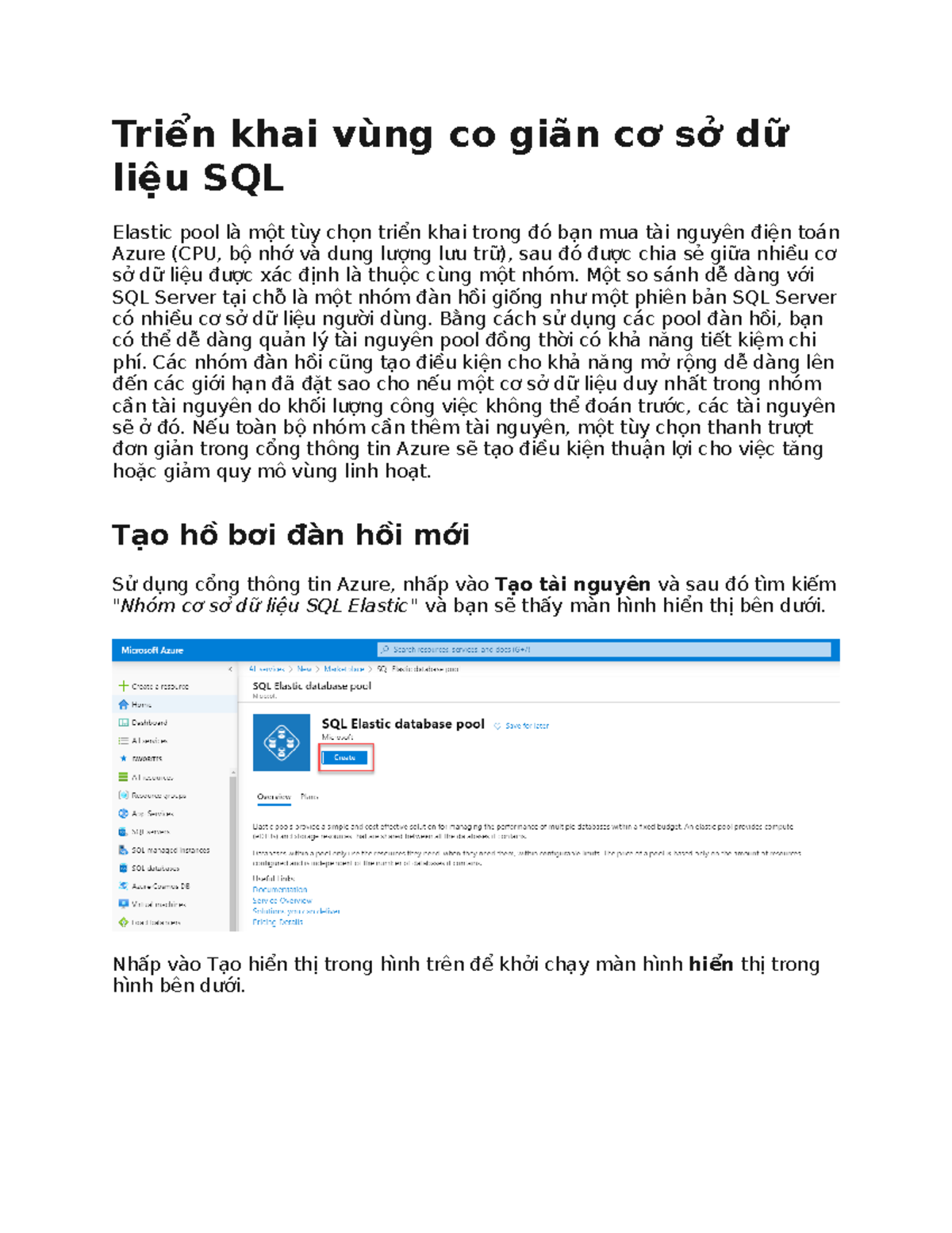 Triển khai vùng co giãn cơ sở dữ liệu SQL - Triển khai vùng co giãn cơ ...