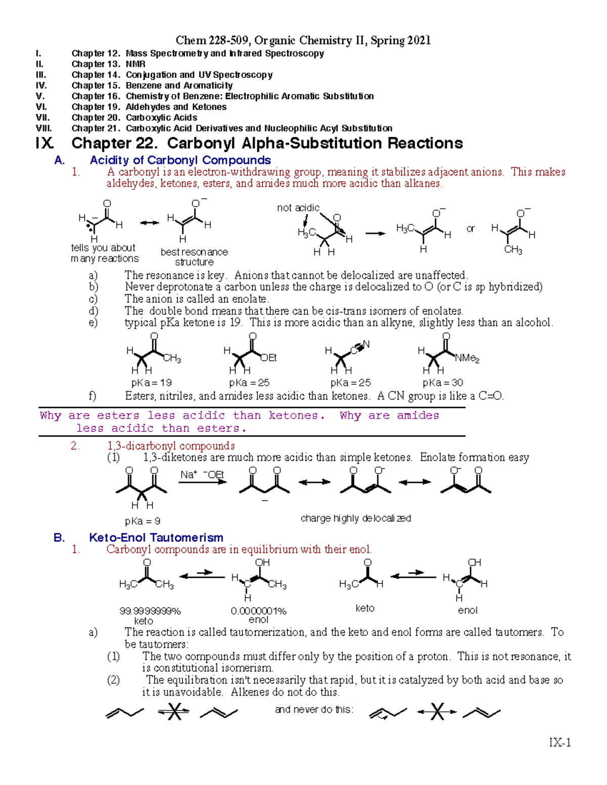 Chapter 22Notes pages 1-4 - Chem 228-509, Organic Chemistry II, Spring ...