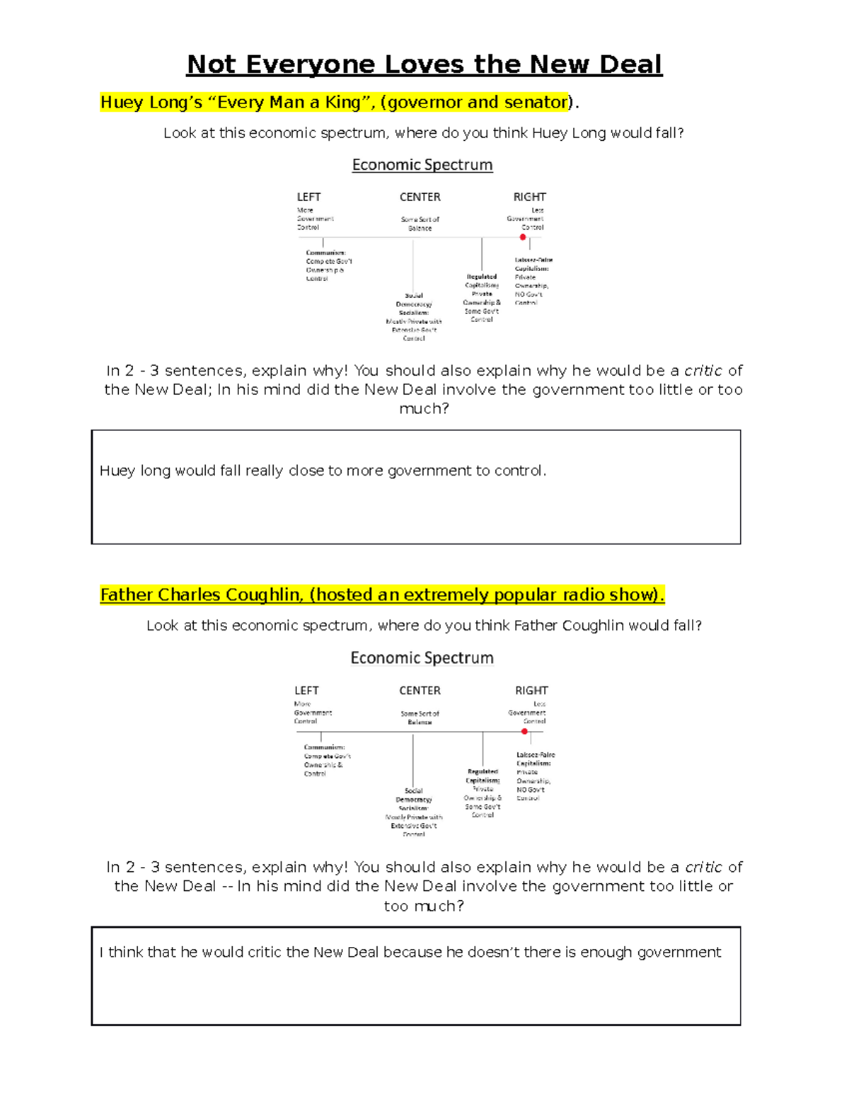 2022 Critics of the New Deal - Not Everyone Loves the New Deal Huey ...