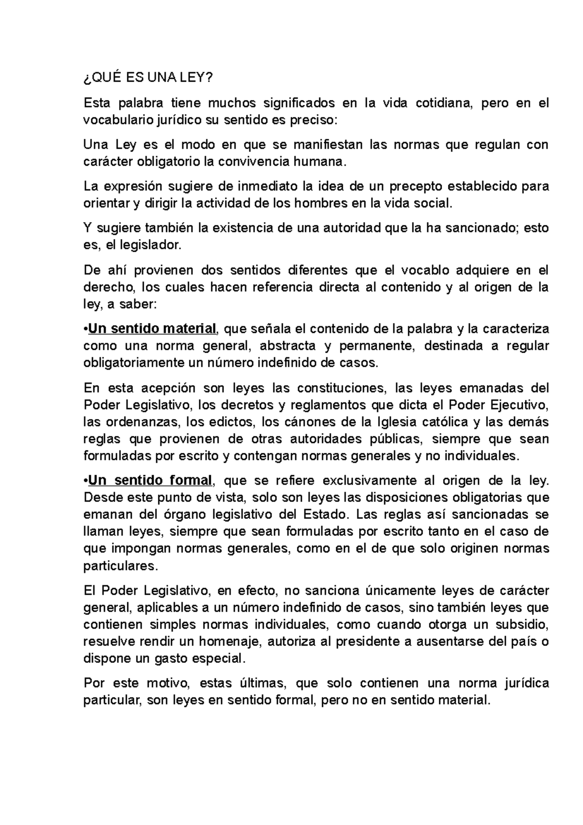 QUÉ ES UNA LEY - que es una ley - ¿QUÉ ES UNA LEY? Esta palabra tiene ...