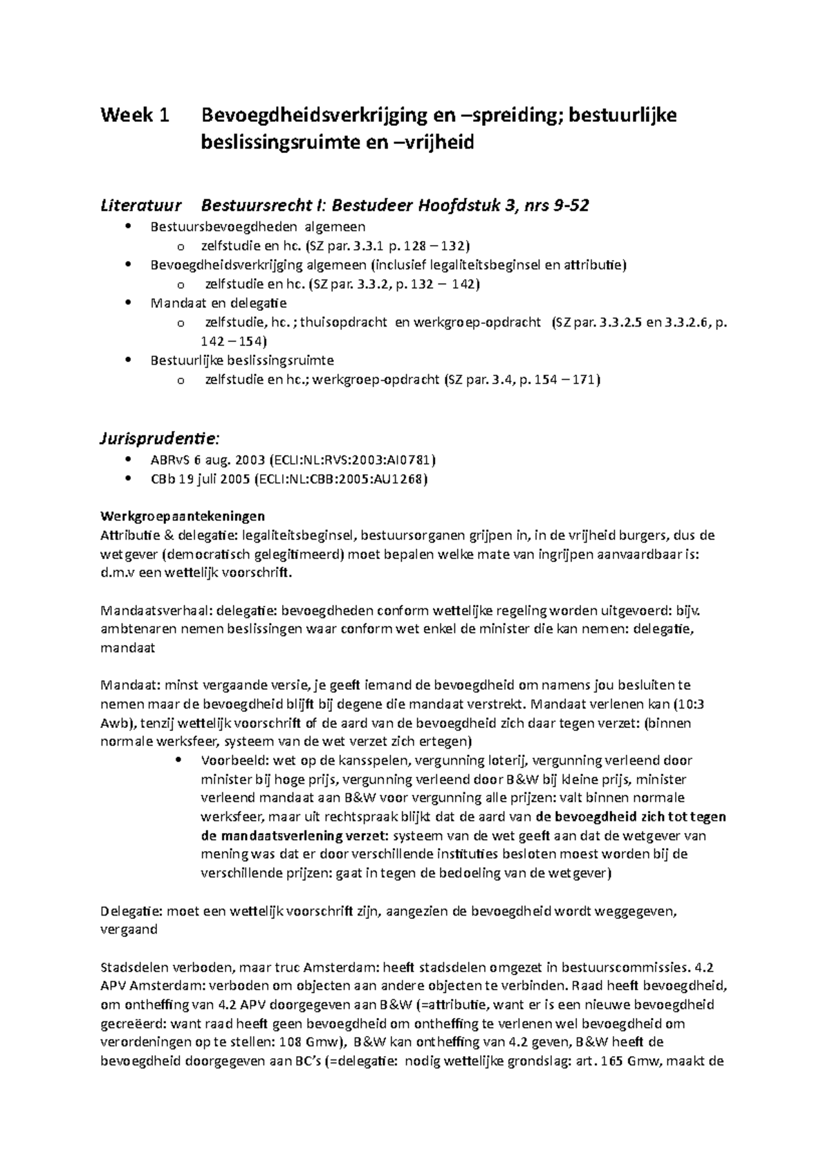 Week 1Bevoegdheidsverkrijging en (1).docx - Week 1 Bevoegdheidsverkrijging en –spreiding ...