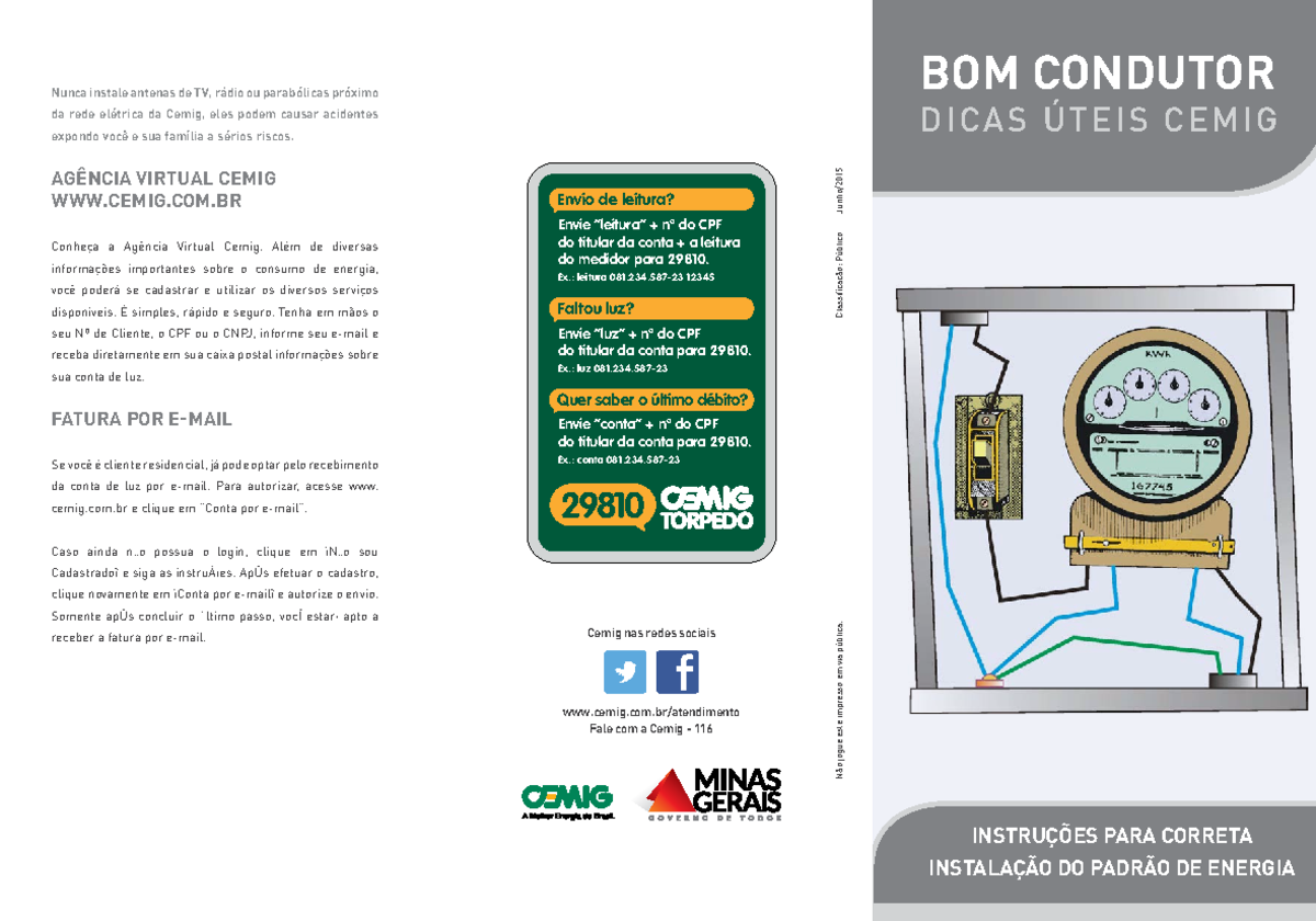Bom condutor instalacao padrao CEMIG - BOM CONDUTOR INsTRUções paRa ...