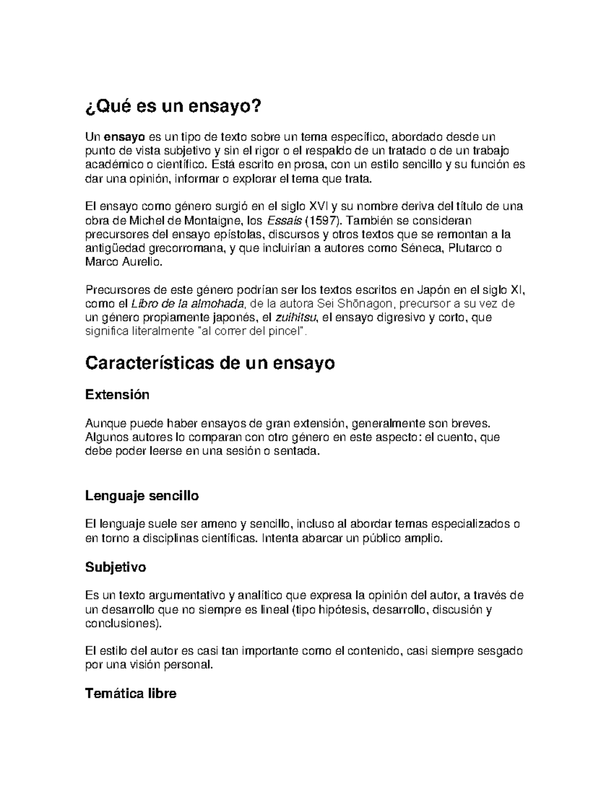Ensayo - ¿Qué es un ensayo? Un ensayo es un tipo de texto sobre un tema ...