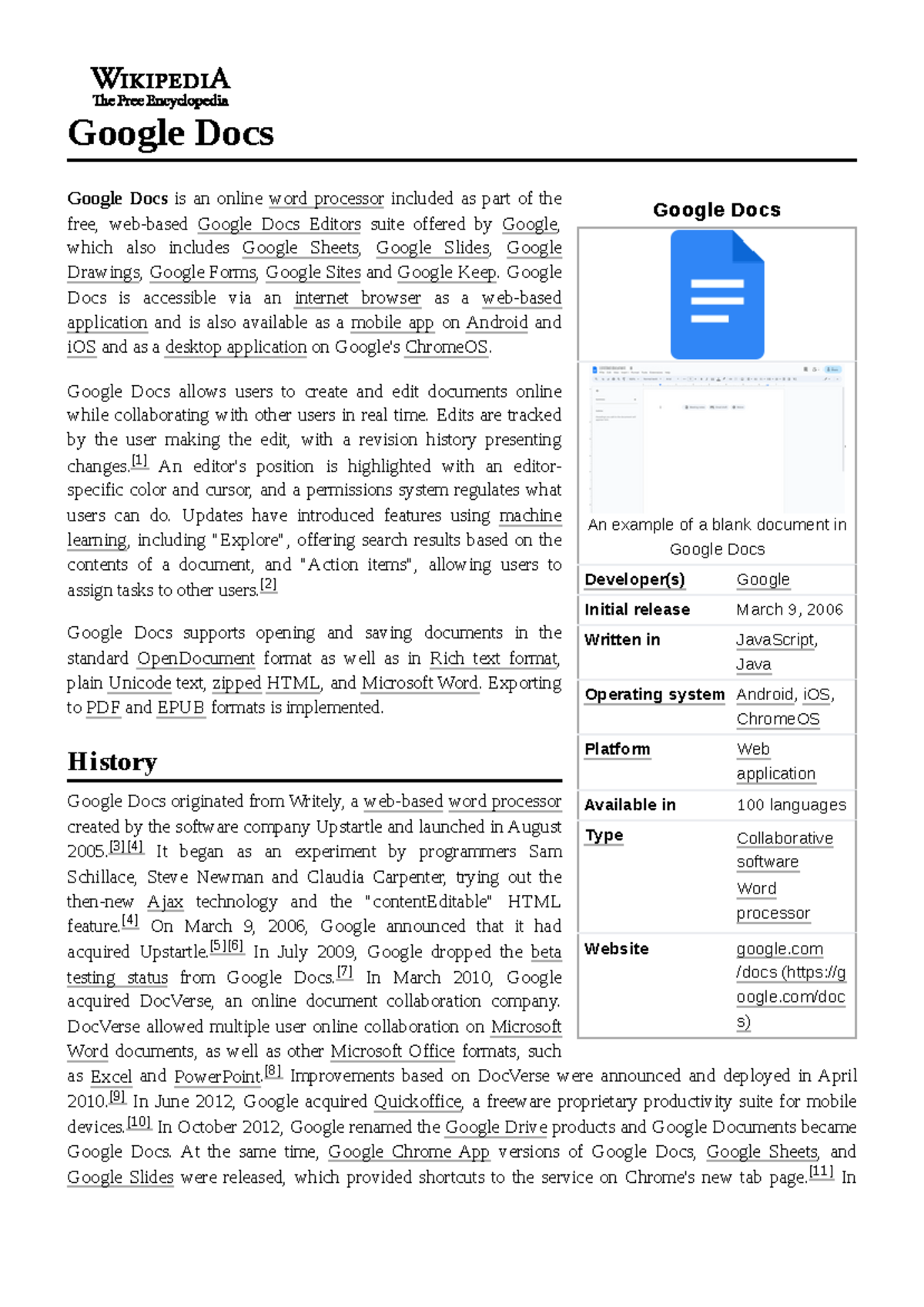 Google Docs - Assignment for Unit 8 - Google Docs An example of a blank ...