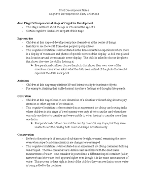 Child Development - Final Exam Notes - FINAL EXAM STUDY NOTES Child ...