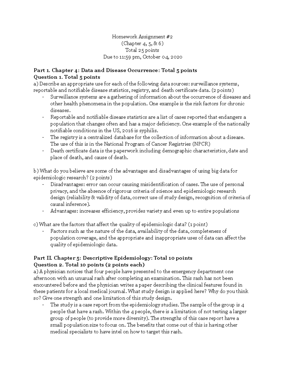 Hpex 358 Homework Assignment 2 Homework Assignment Chapter 4 5