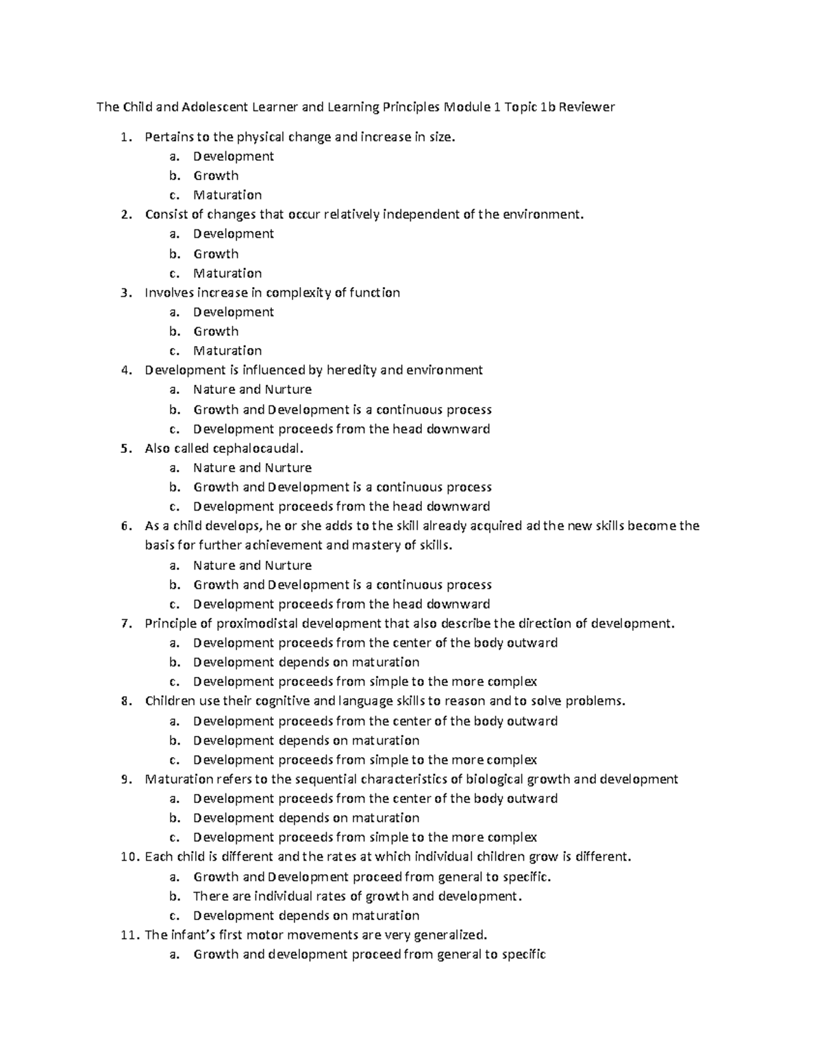 The Child and Adolescent Learner and Learning Principles Module 1 Topic ...