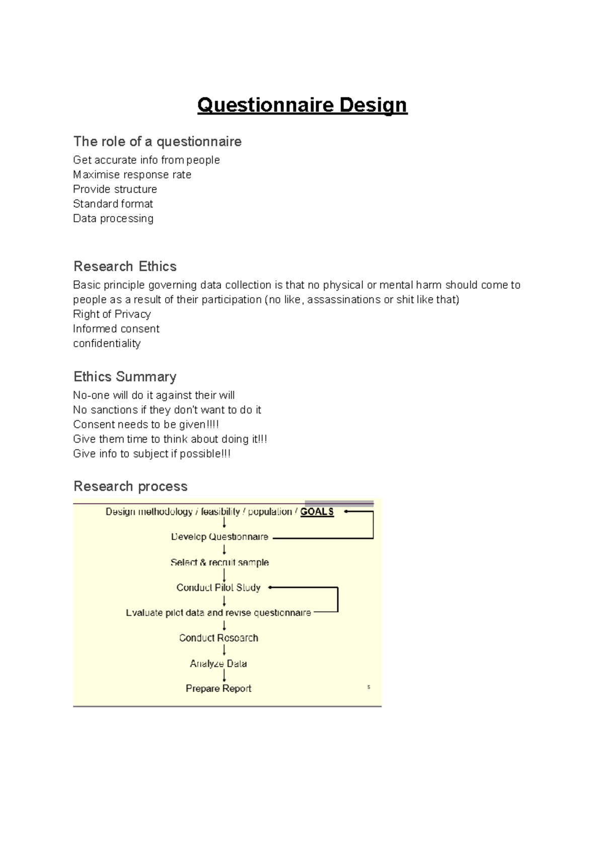 Questionnaire Design - Questions to ask yourself For every question ...