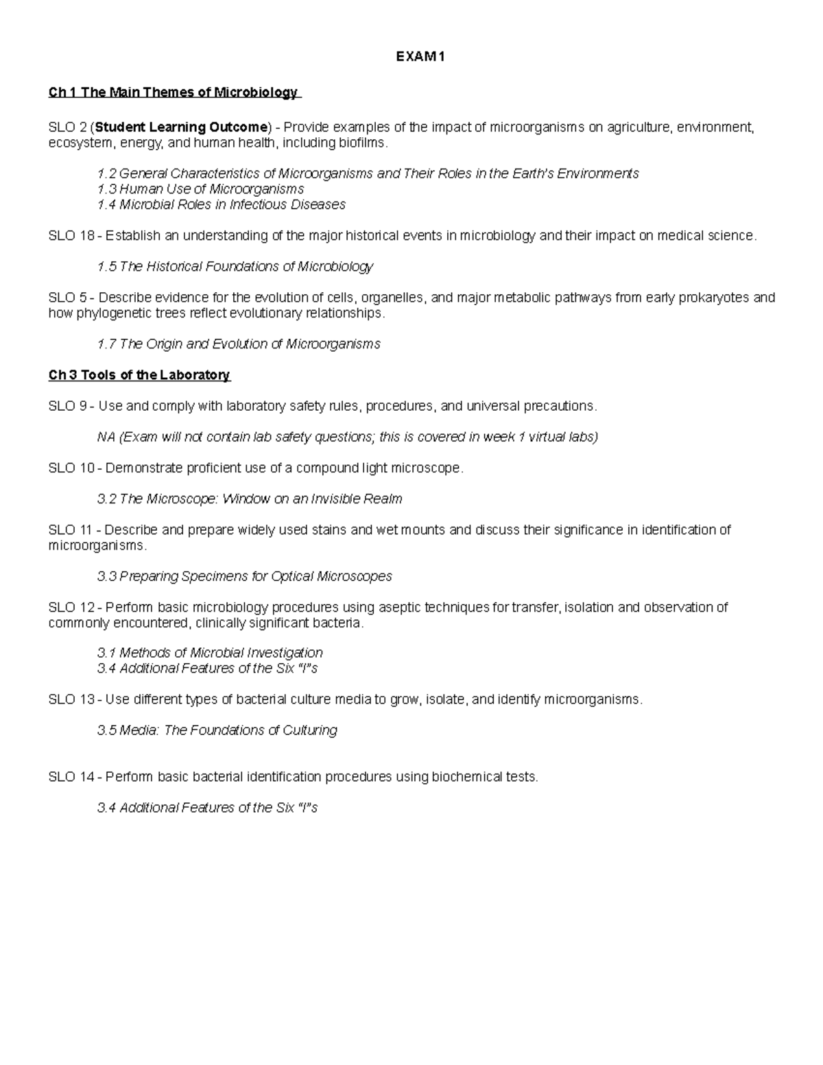 Talaro Exam Study Guide SP 2022 - EXAM 1 Ch 1 The Main Themes of ...