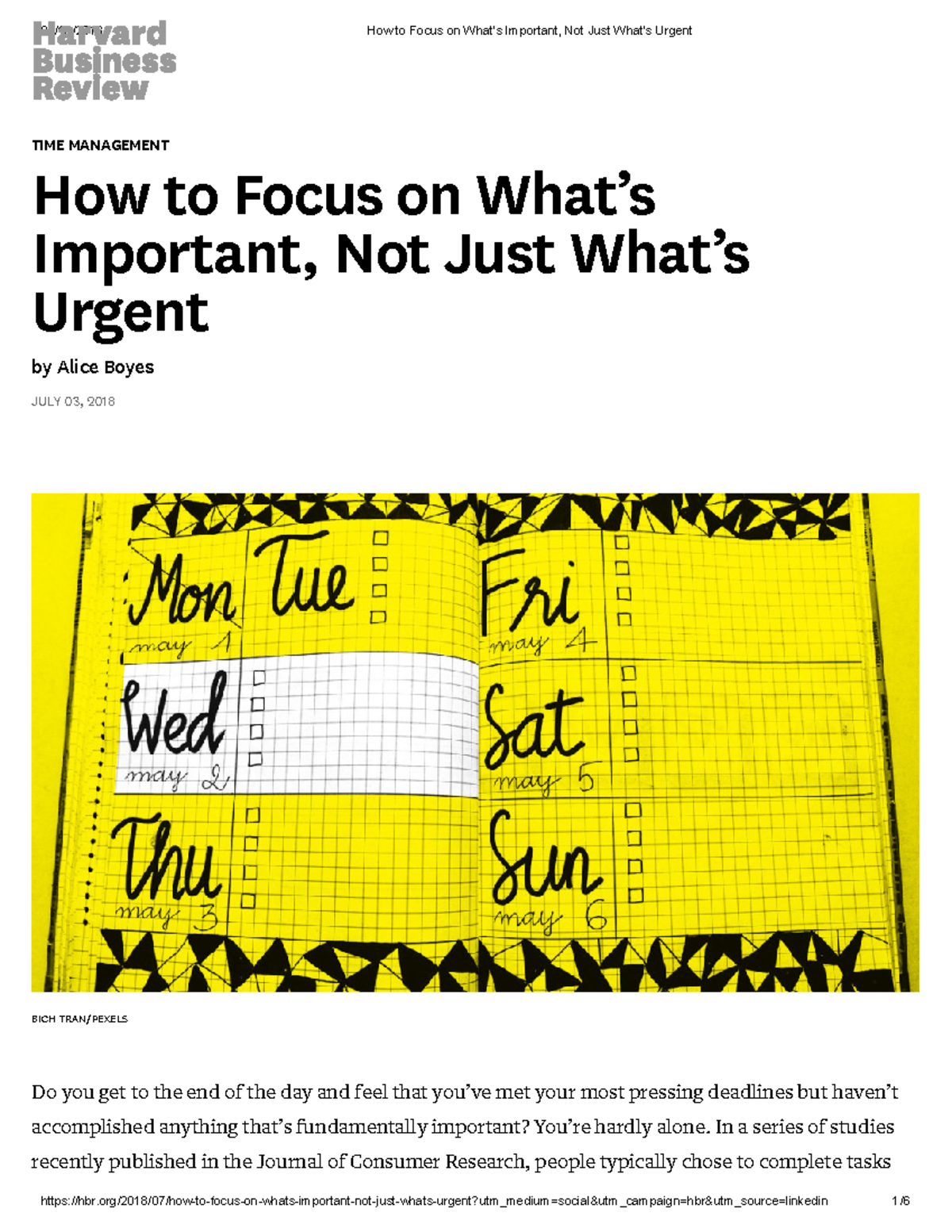 How to Focus on What’s Important, Not Just What’s Urgent - TIME ...