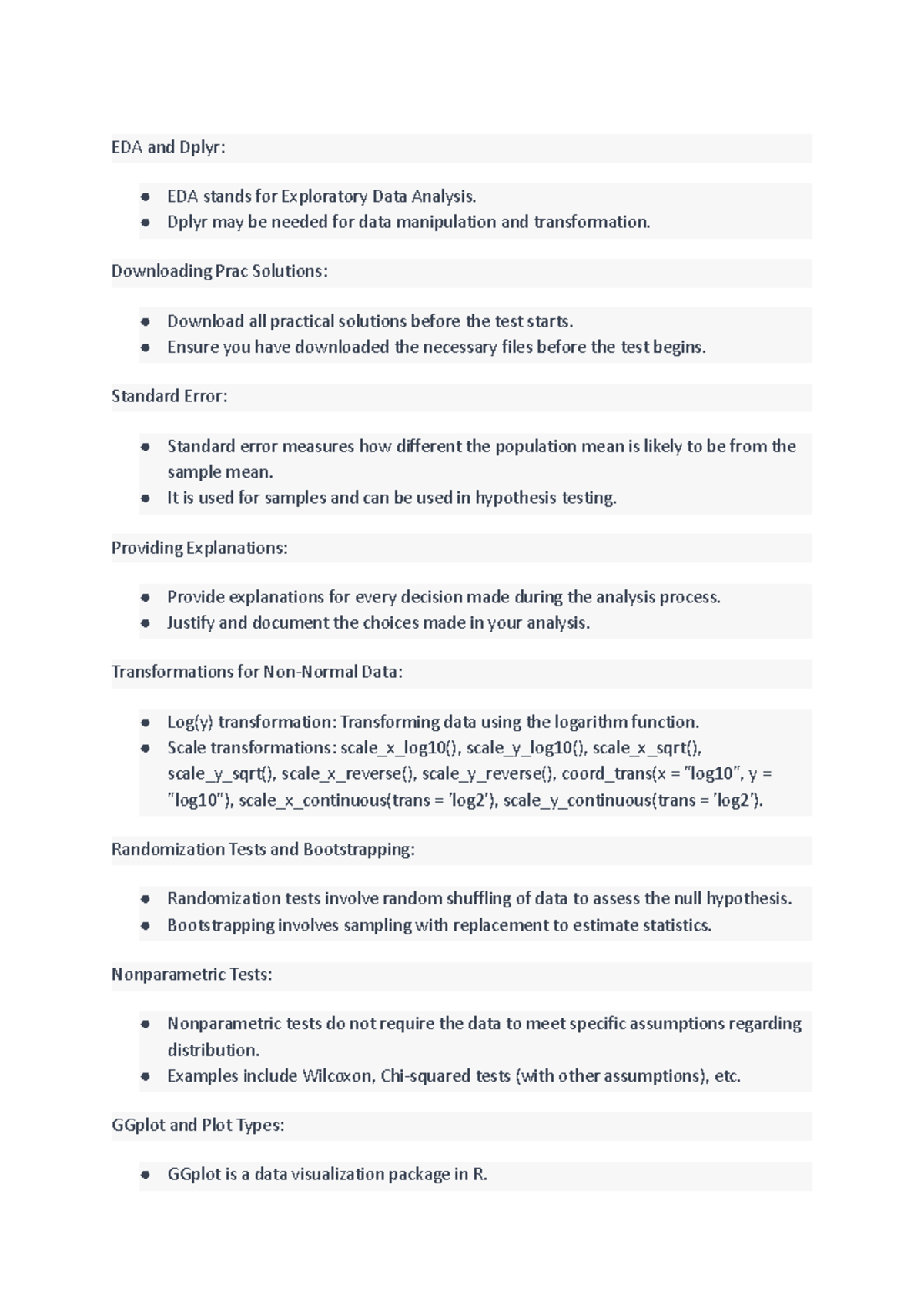 Maths code sheet - EDA and Dplyr: EDA stands for Exploratory Data Analysis. Dplyr may be needed ...