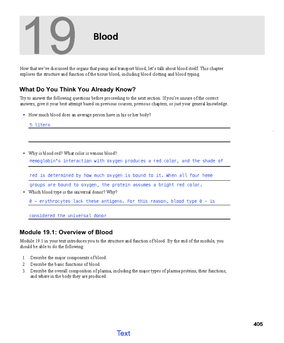 Chapter 19 workbook - 405 Now that we’ve discussed the organs that pump ...