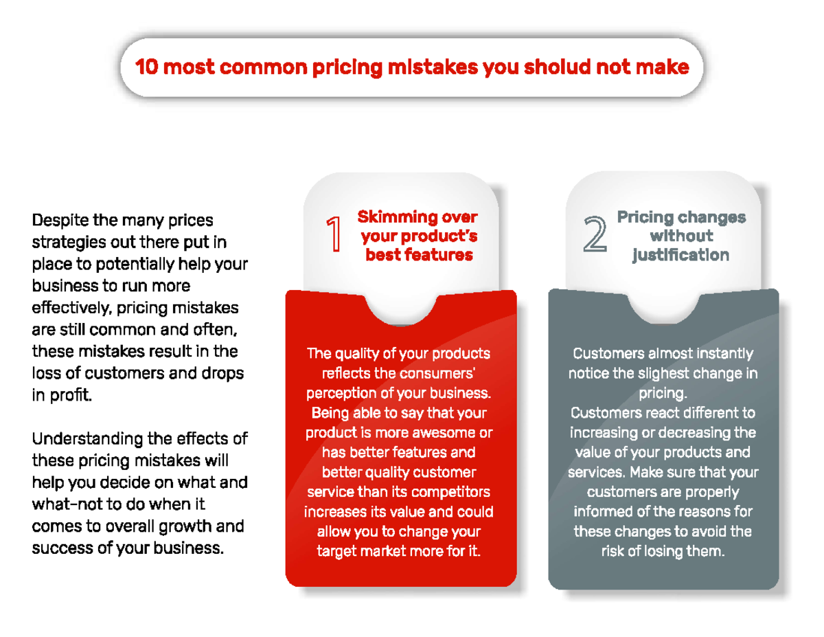 10 most common pricing mistakes - Seguridad Social - Studocu
