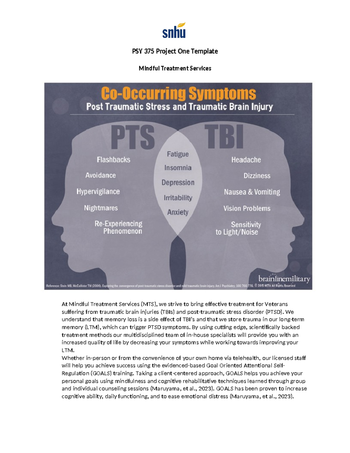 Module 6 Project One - PSY 375 Project One Template Mindful Treatment ...