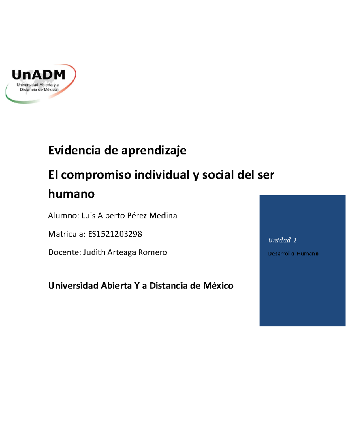 DH U2 EA LUPM - 2021 - Evidencia de aprendizaje El compromiso ...