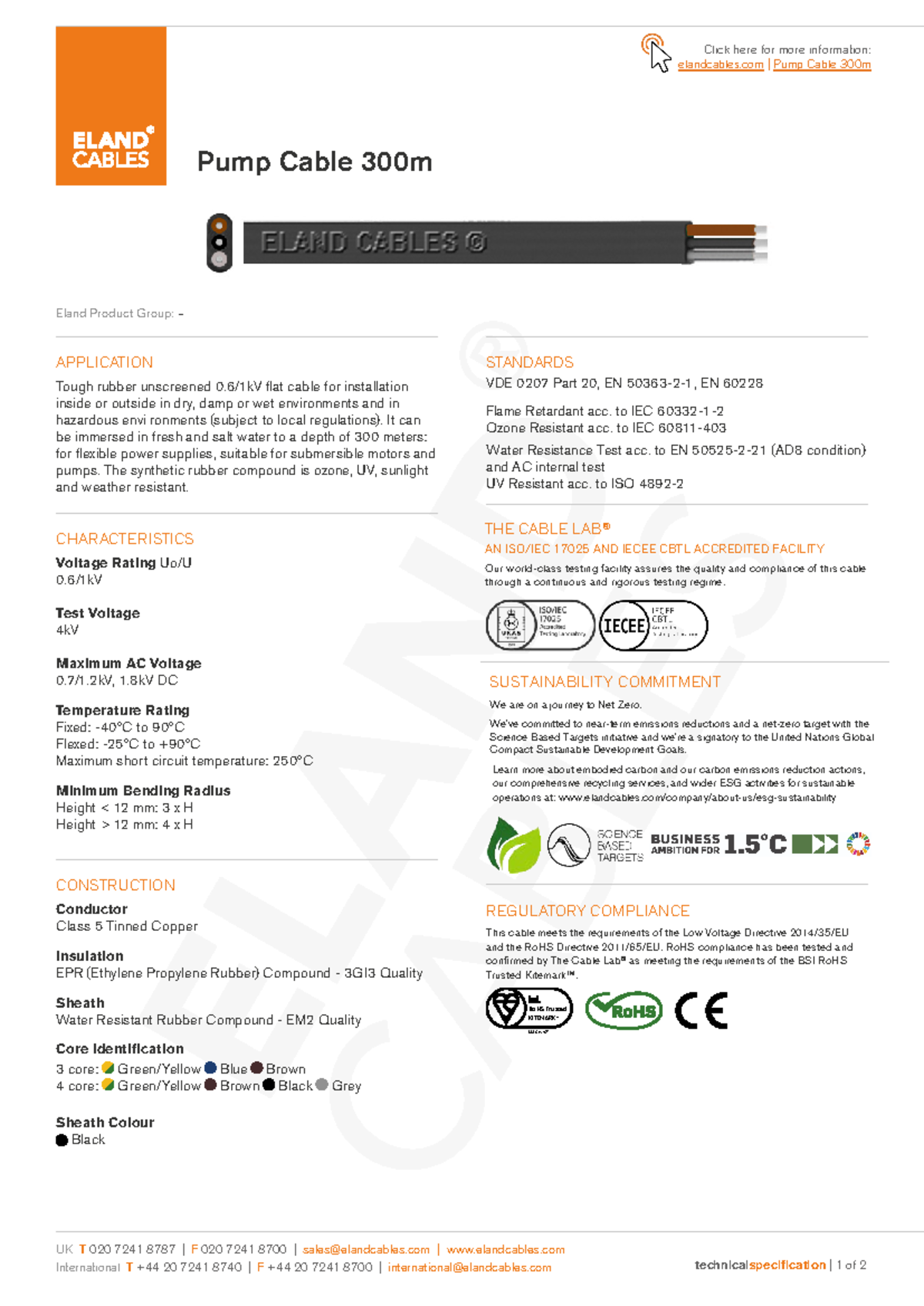 Pump-cable-300m - Example of cables functioning under water ...