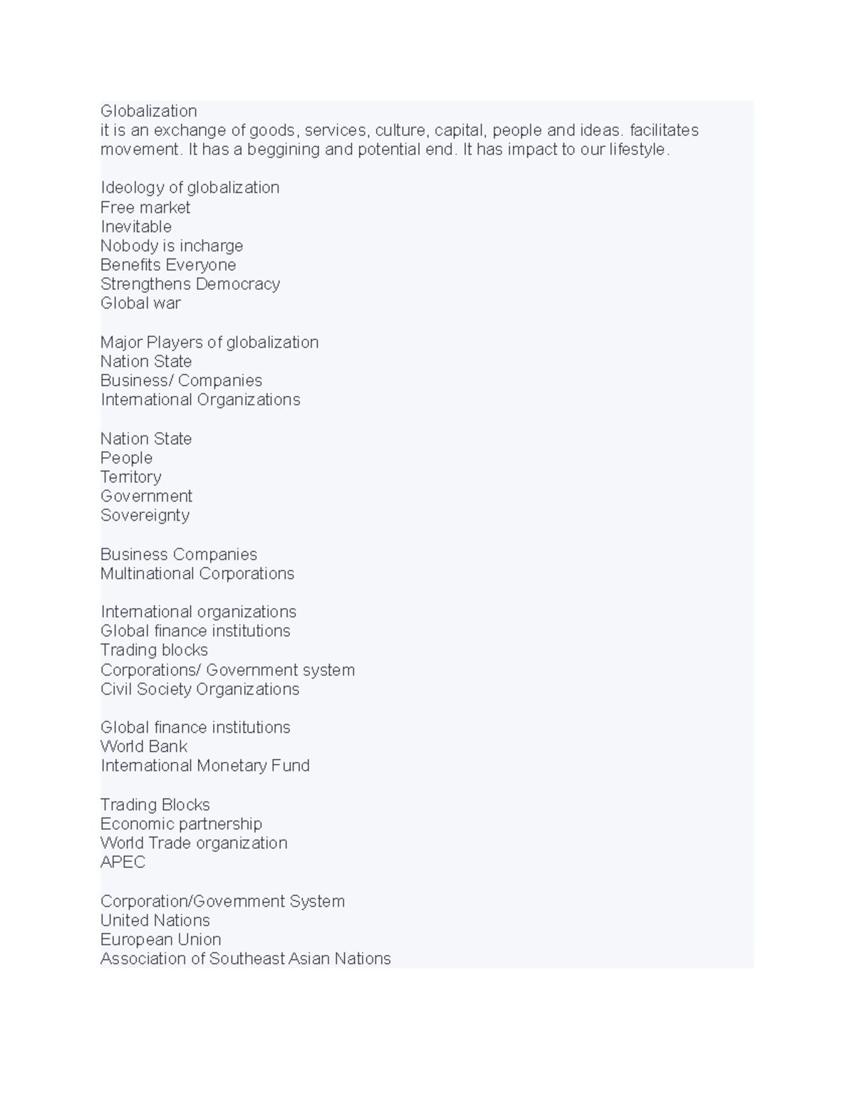 Contemporary World QUESTION AND ANSWERS - Globalization it is an ...