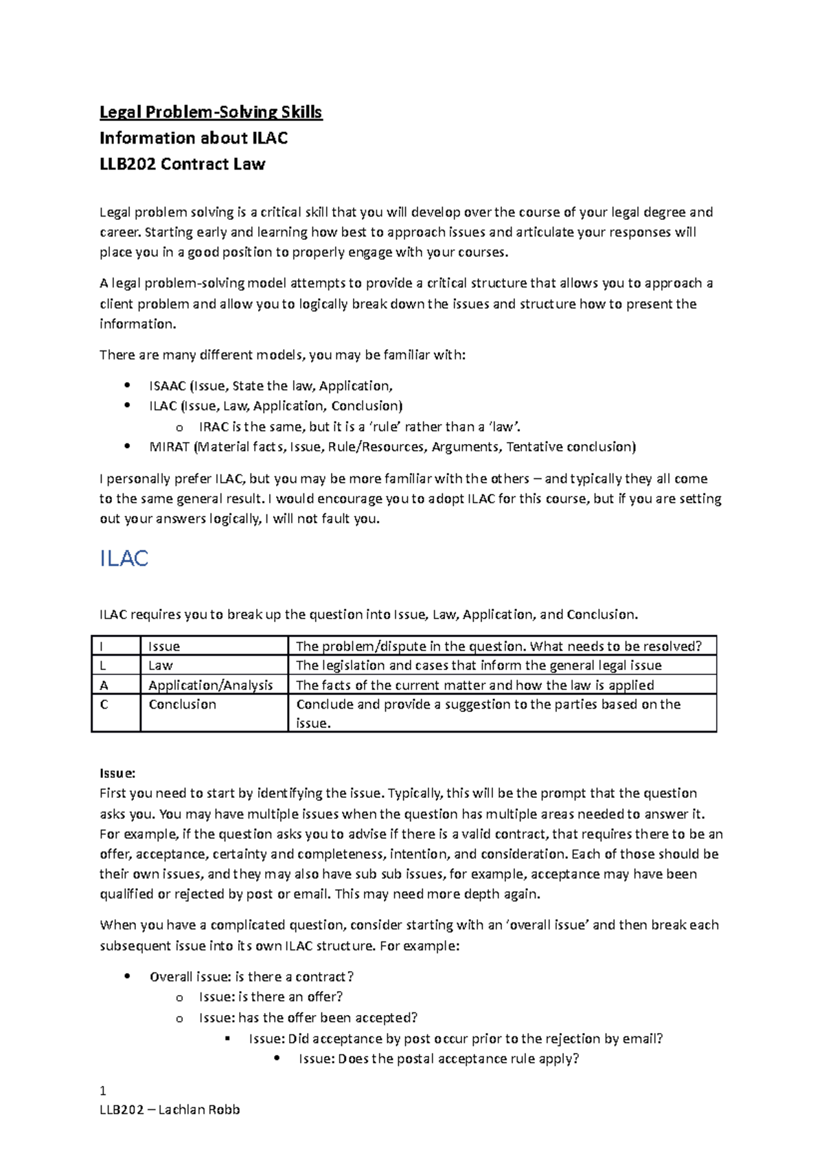 Learn Legal problem solving (ILAC)-3 - Legal Problem-Solving Skills ...