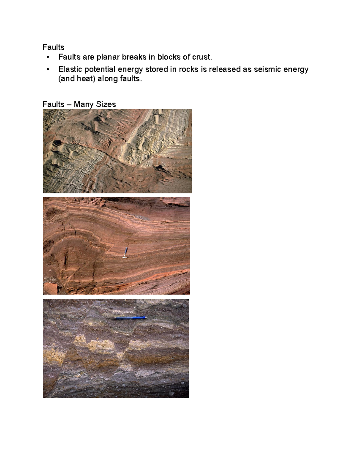 Faults - Prof Casale - Faults - Faults are planar breaks in blocks of ...