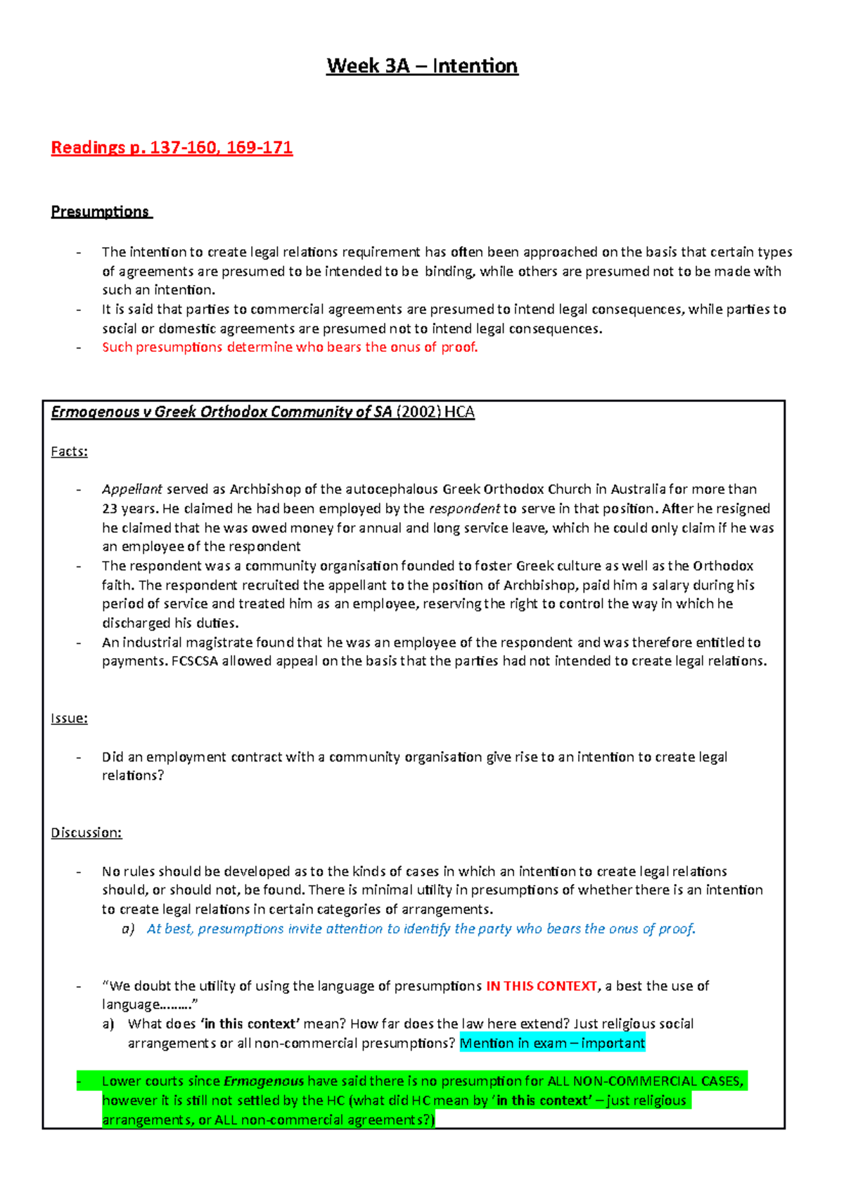 Week 3A notes from the week - Week 3A – Intention Readings p. 137-160 ...