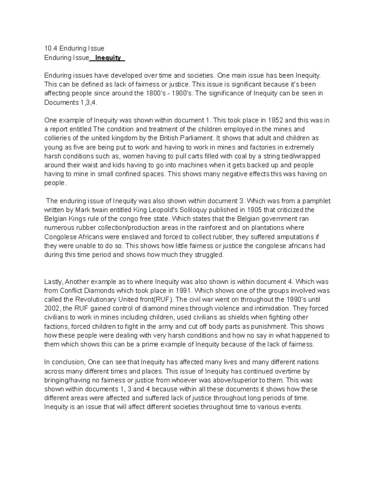 Enduring Issue 10 - 10 Enduring Issue Enduring Issue Inequity Enduring ...