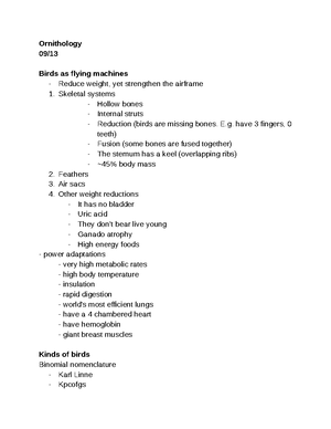 Avian Skeletal System - ORNITHOLOGY CLASS NOTES AND FIELD TRIP NOTES ...