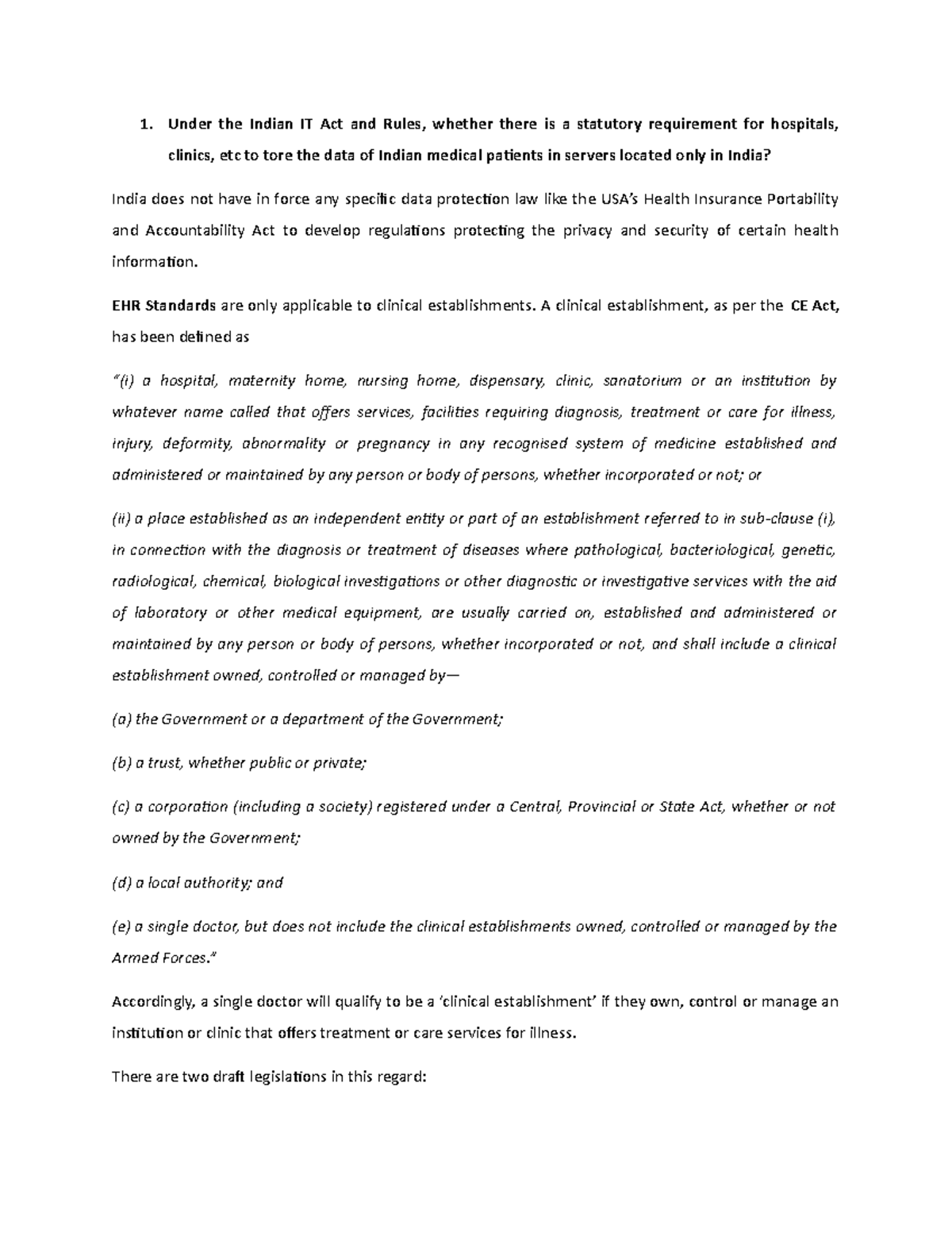 Draft Response on IT Act and Rules - Under the Indian IT Act and Rules ...
