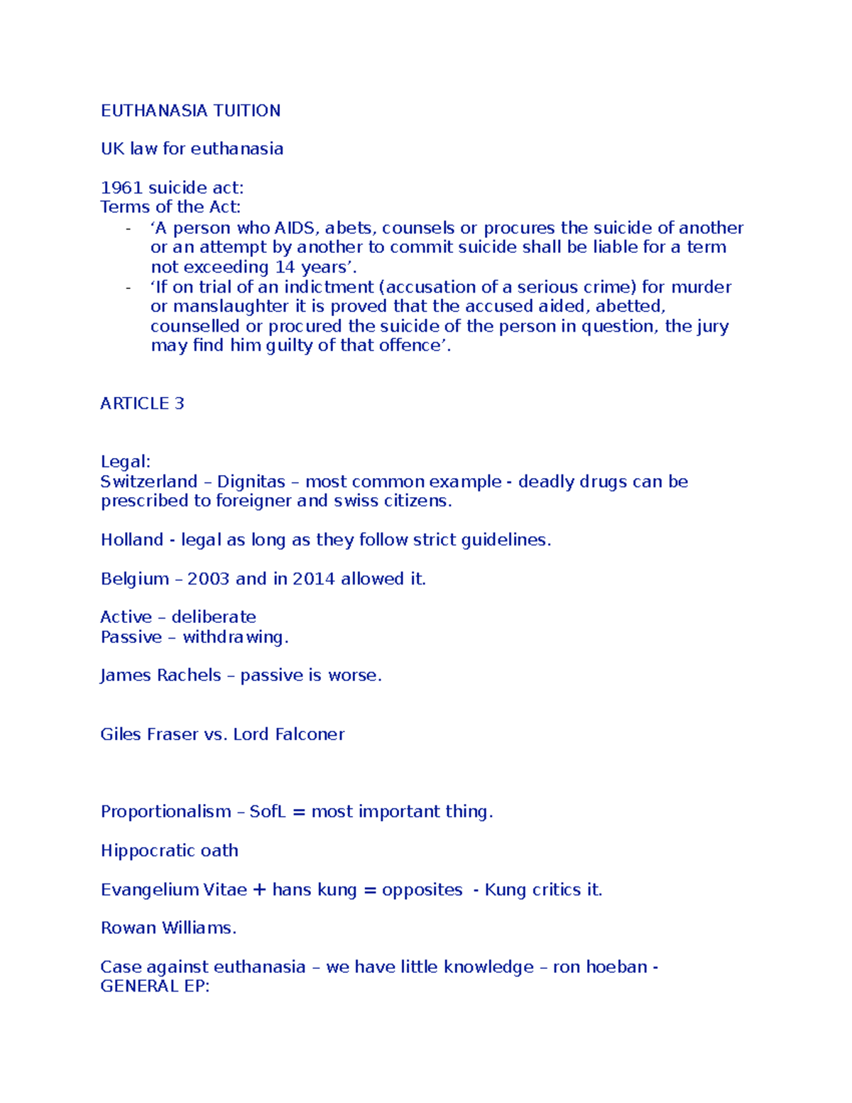 Euthanasia tuition - I This is a document - EUTHANASIA TUITION UK law ...