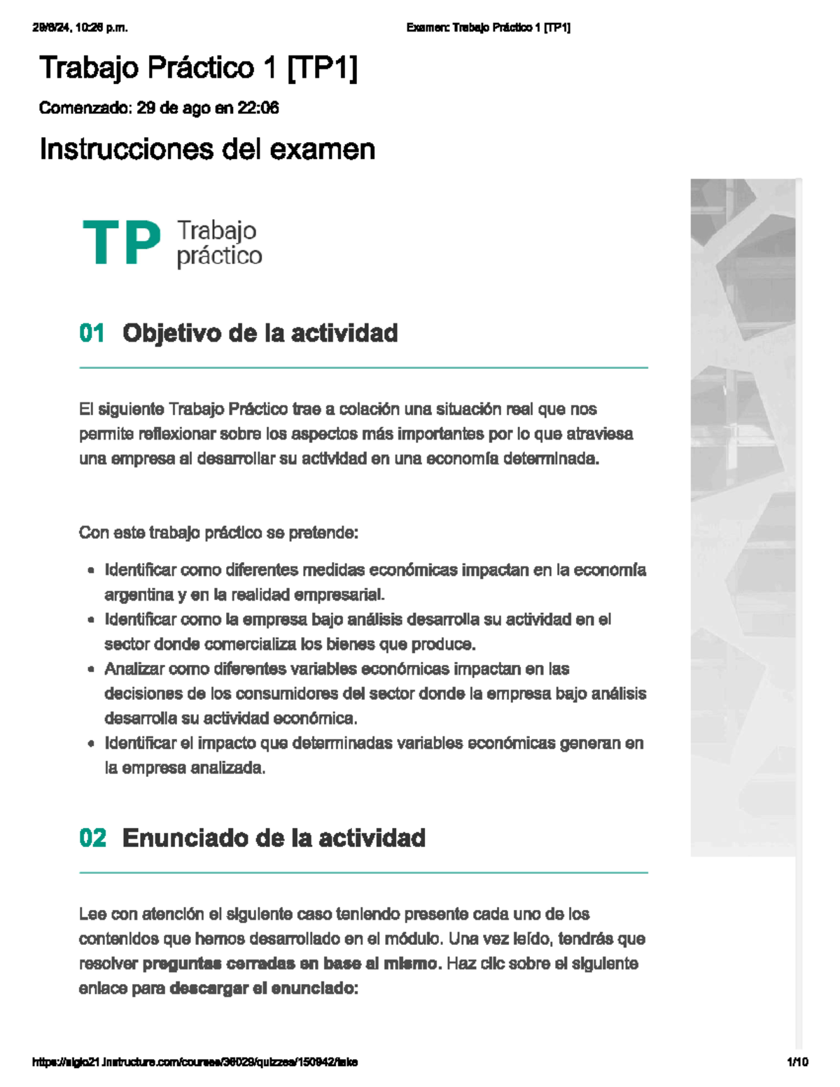 Tp1 principios de economia -90% - 10:26 p. Examen: Trabajo Práctico 1 Trabajo Práctico 1 ...