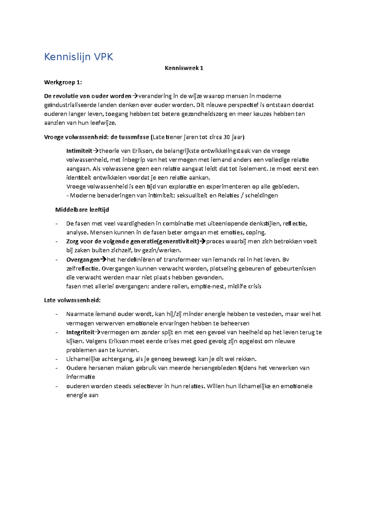 Kennislijn VPK op3 - Kennislijn VPK Kennisweek 1 Werkgroep 1: De ...